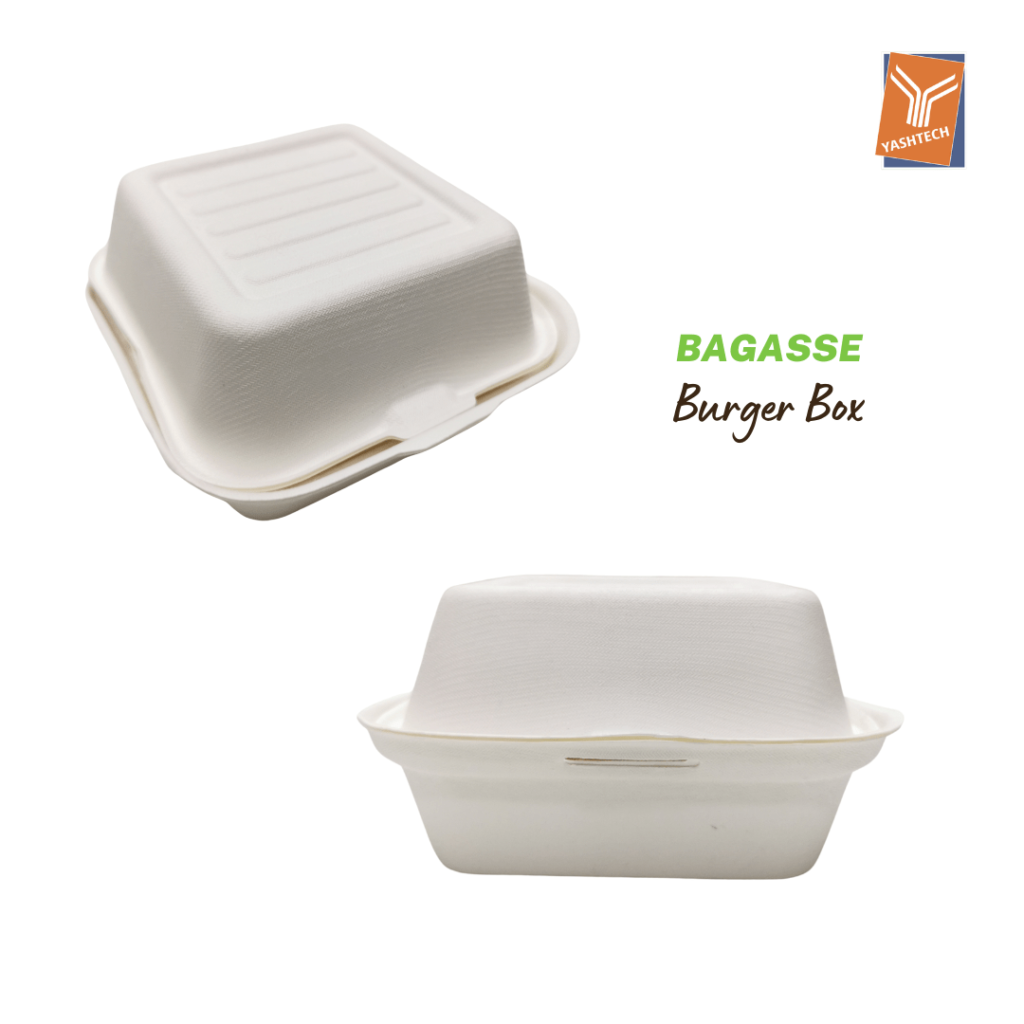 Bagasse Clamshell Burger Box - Yashtech